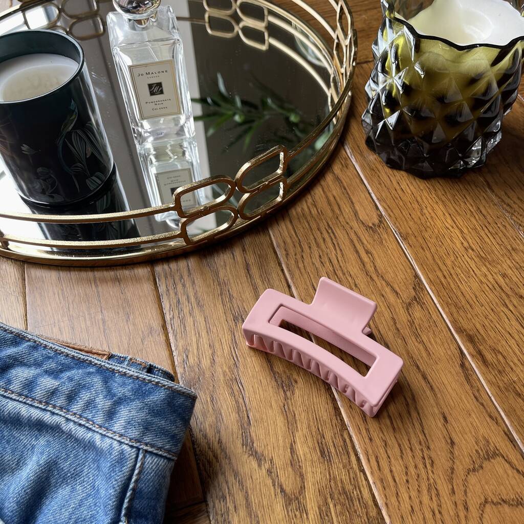 Dusky Pink Rectangle Hair Claw Clip By Rock On Ruby ...