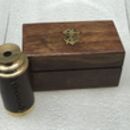 six inch brass handheld mini telescope with wooden box by reason season ...