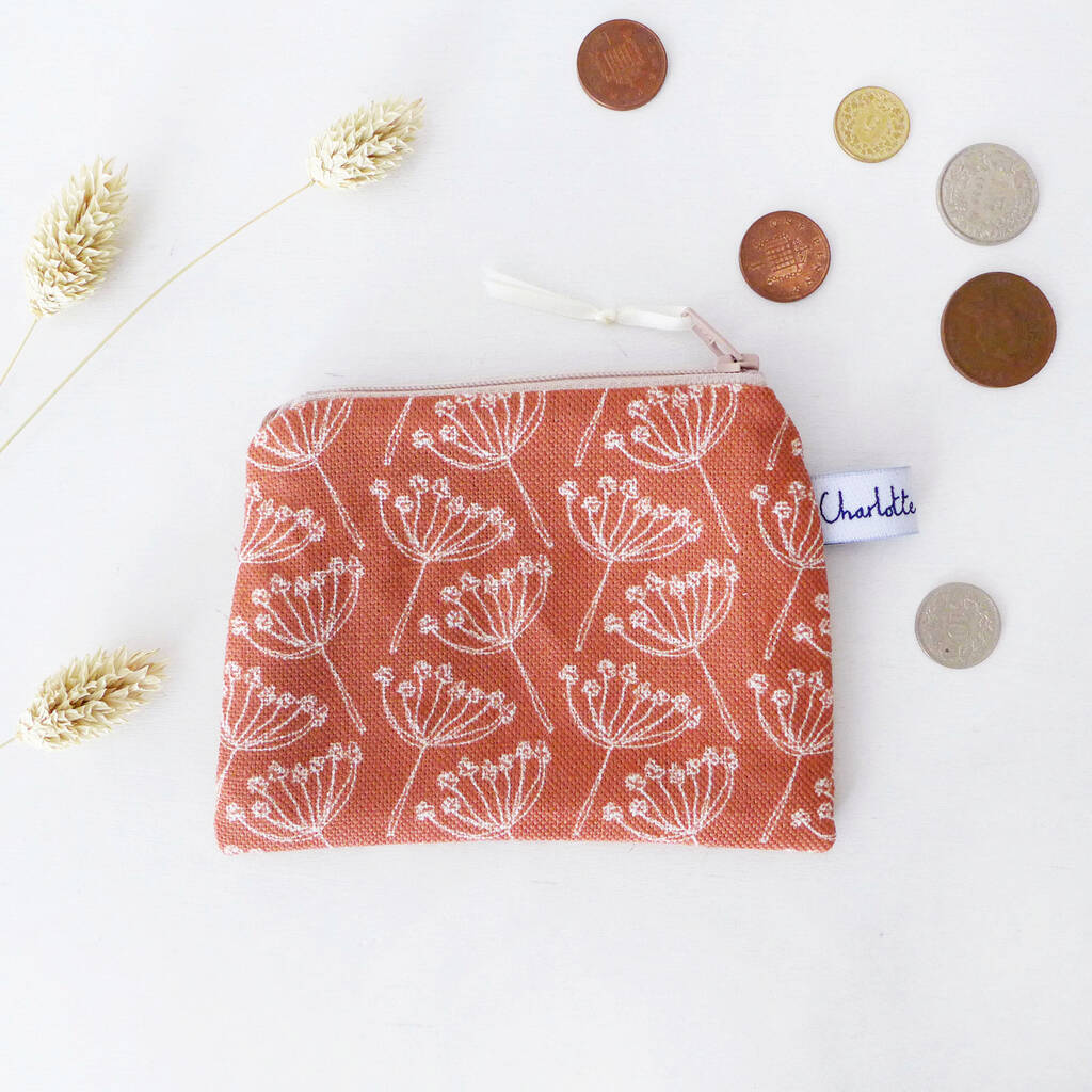 Cow Parsley Coin Purse By Charlotte Macey | notonthehighstreet.com