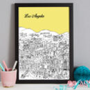 Personalised Los Angeles Print By Tessa Galloway Illustration ...