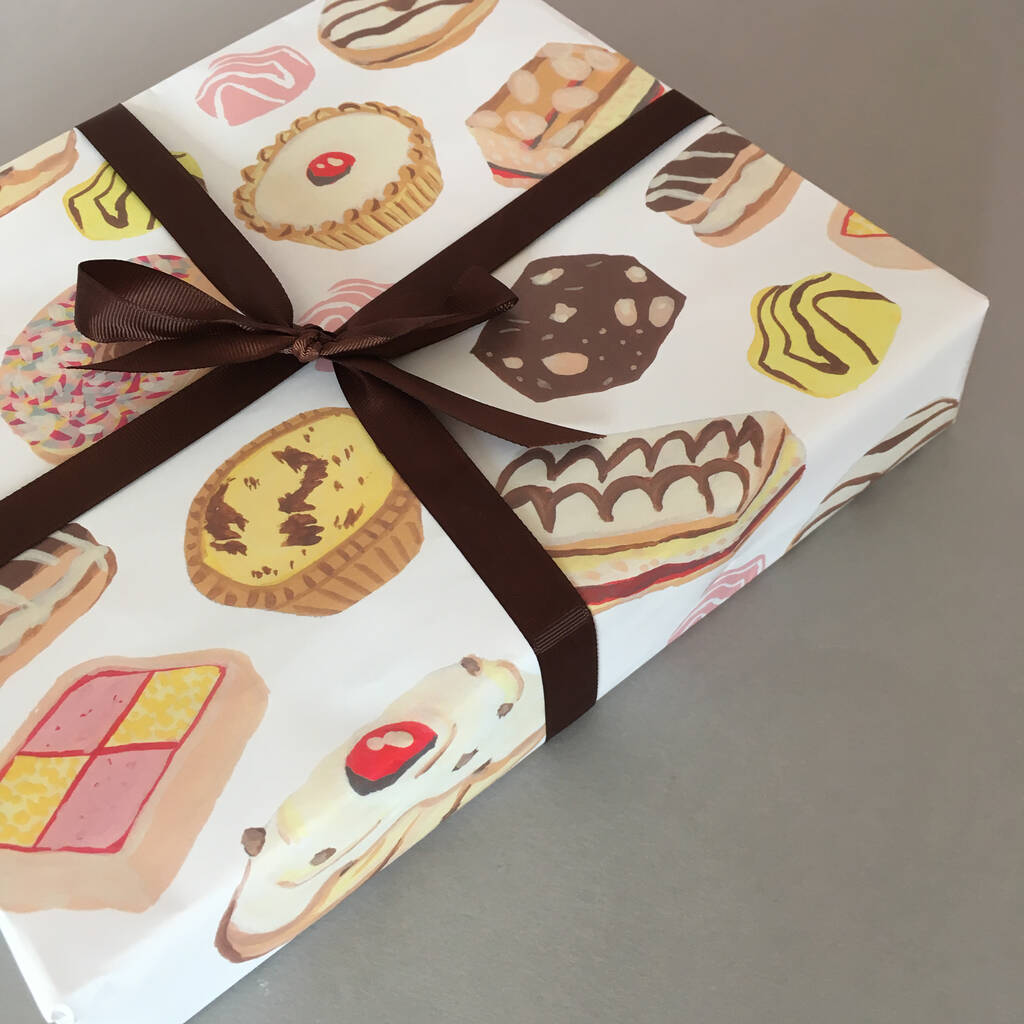 great british cakes wrapping paper by rebecca mcconnachie ...