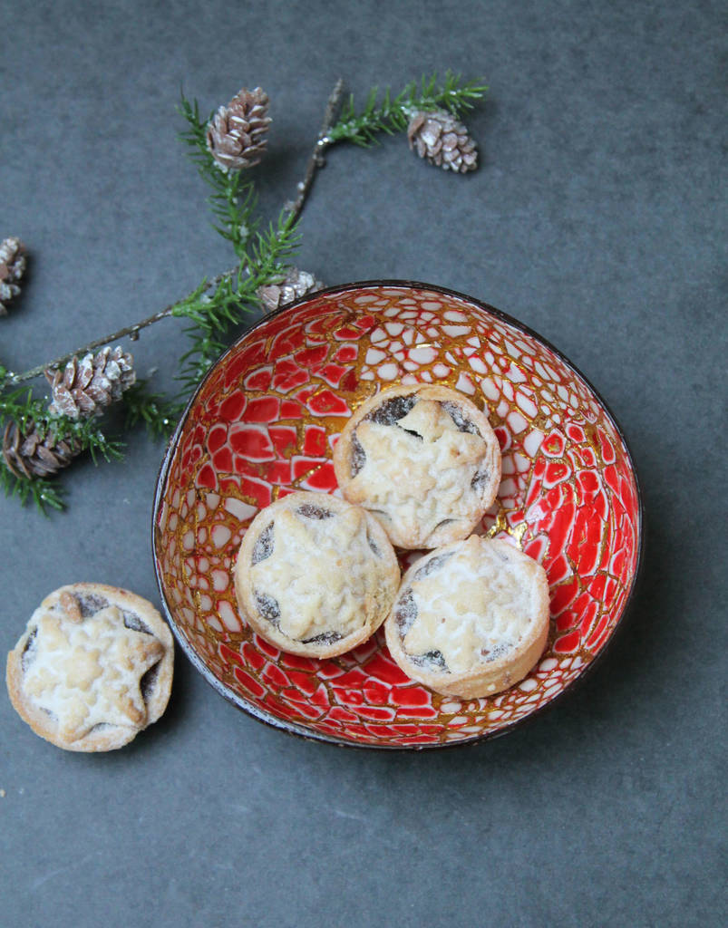 gold pattern coconut shell snack bowl by lotus direct ...