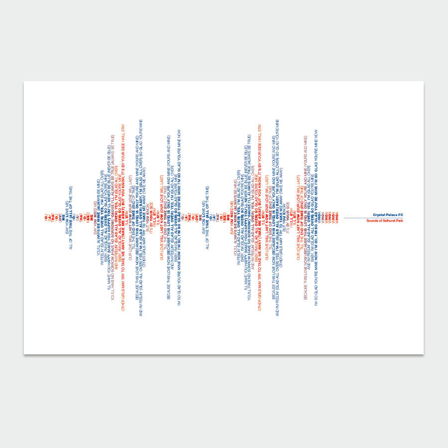 your song soundwave typography print by dinkit | notonthehighstreet.com