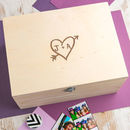 couple's carved heart personalised engraved memory box by dust and ...