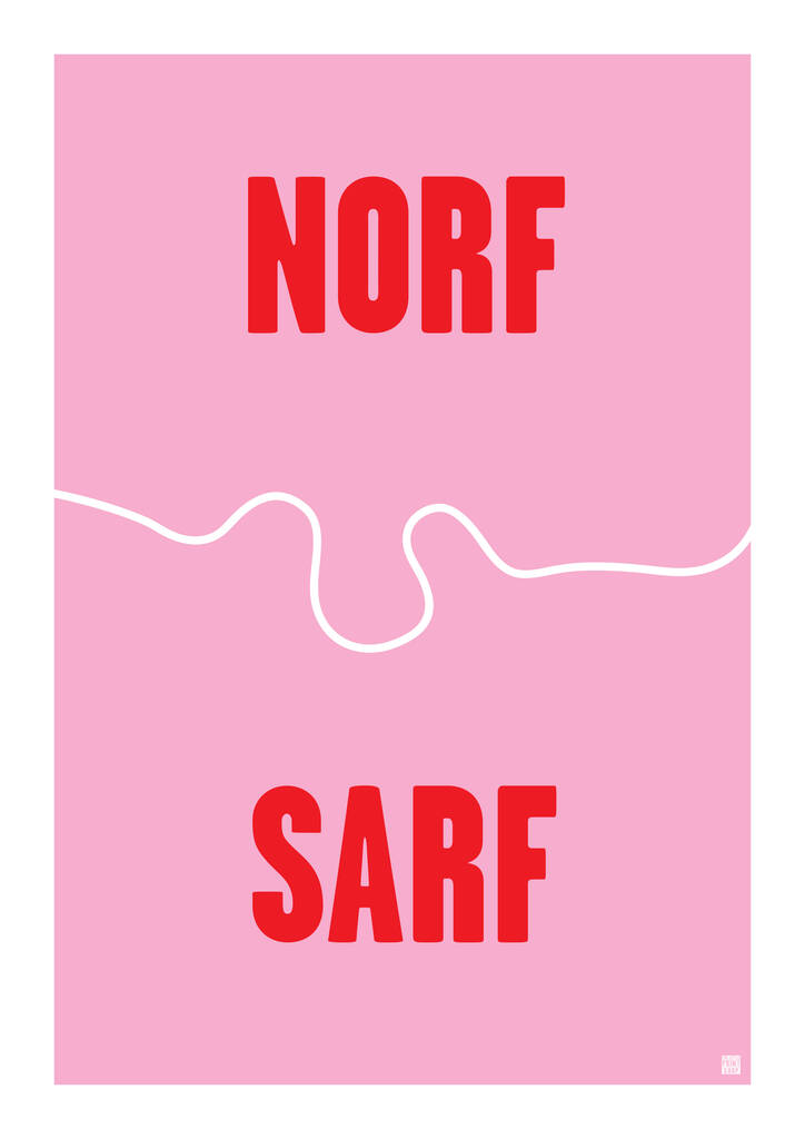 Norf Sarf Print By The Little Print Shop | notonthehighstreet.com
