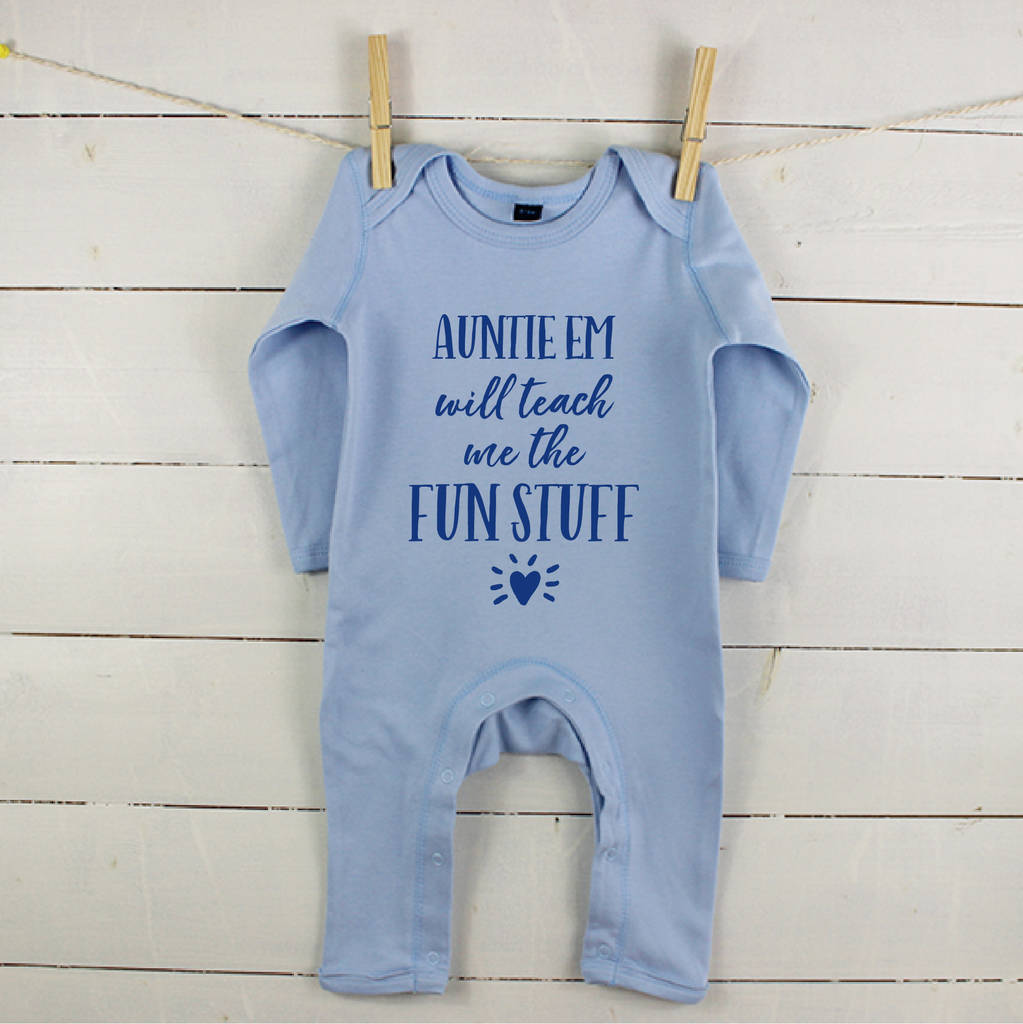 auntie … will teach me the fun stuff babygrow by lovetree design ...