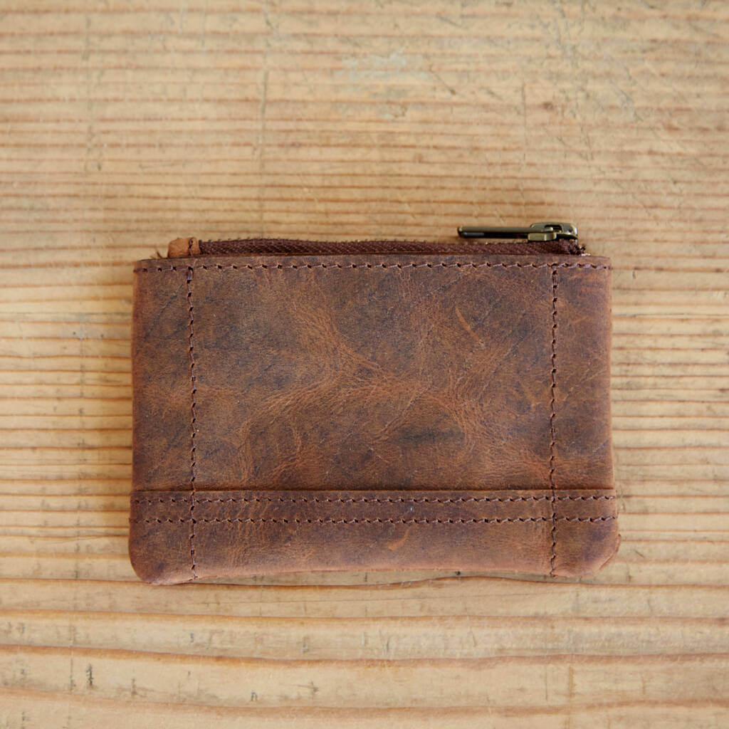 Personalised Buffalo Leather Purse With Keyring By Paper High ...