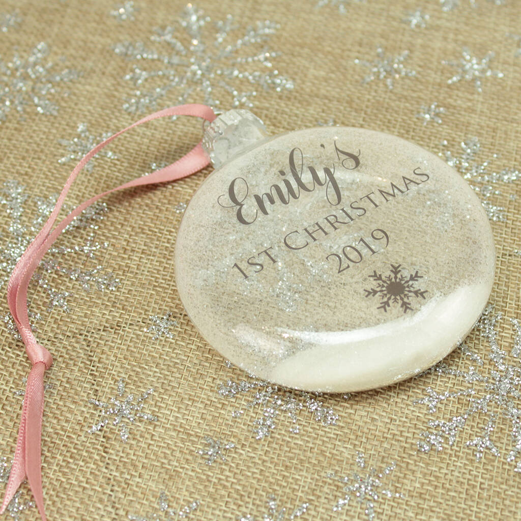 Personalised Glass Baby's First Christmas Bauble By Love Lumi Ltd ...