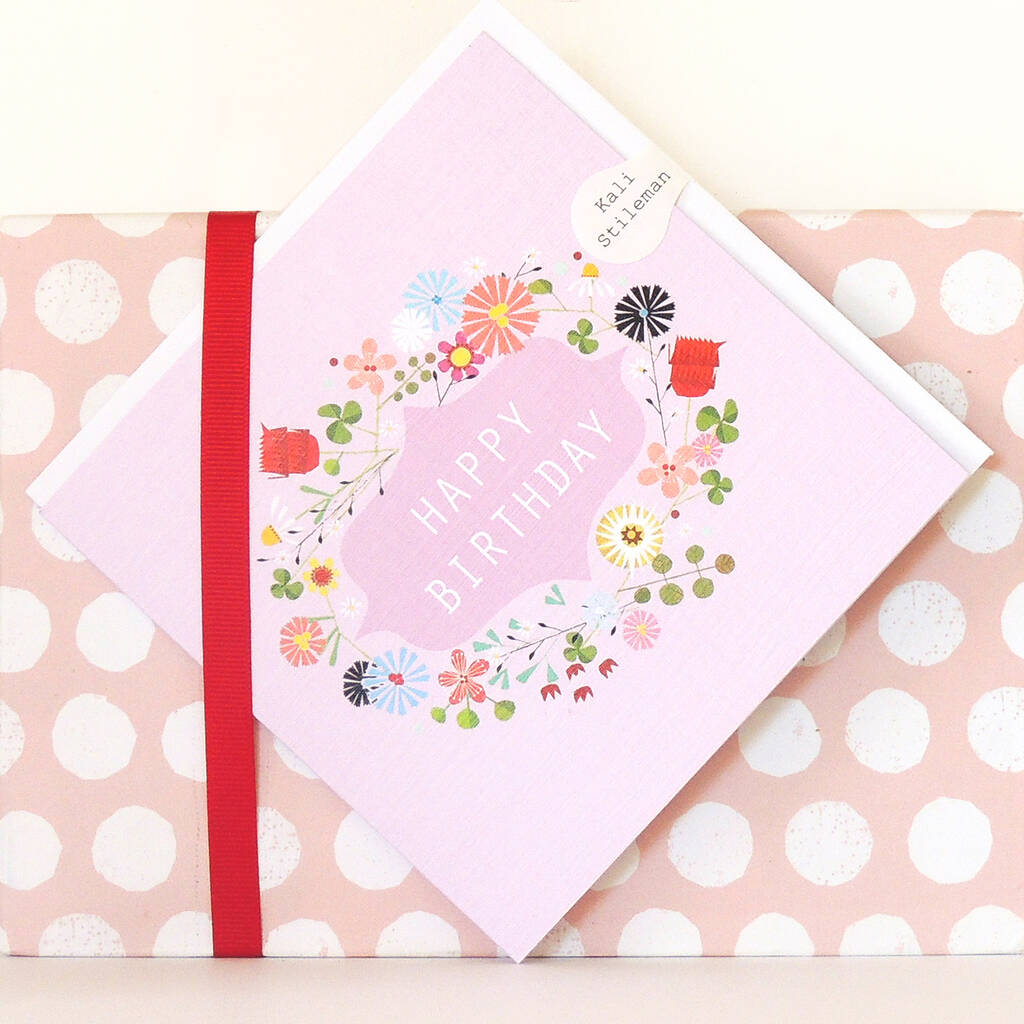 Floral Raspberry Pink Birthday Card By Kali Stileman Publishing