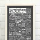 Birmingham Landmarks Print By Sketchbook Design | notonthehighstreet.com