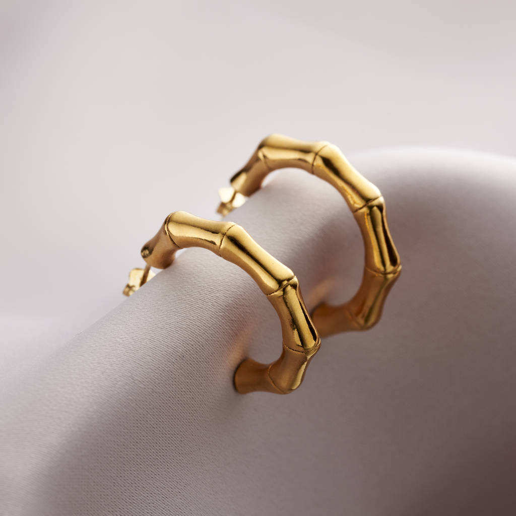 bamboo hoop earrings by posh totty designs | notonthehighstreet.com