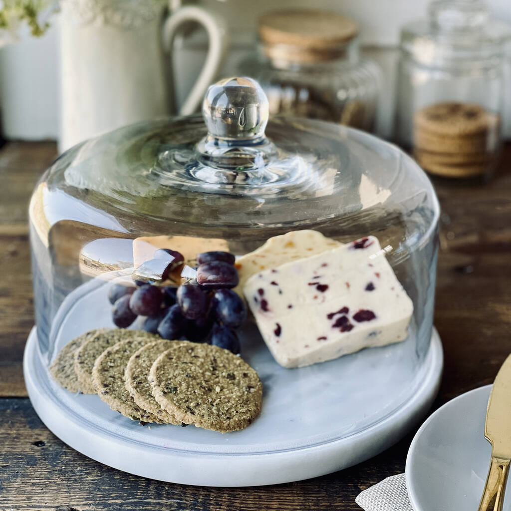 Large Marble Cake And Cheese Dome By Marbletree | notonthehighstreet.com
