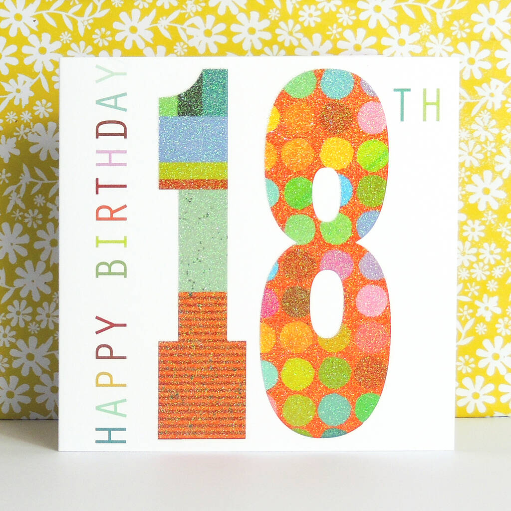 Glittery Number Eighteen Card By Kali Stileman Publishing