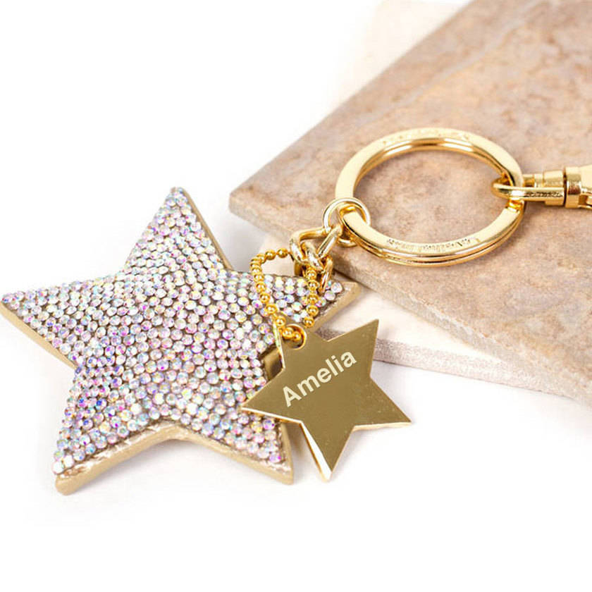 sparkly star and heart keyring by lovethelinks | notonthehighstreet.com
