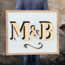 bespoke large painted wooden initial sign by modo creative ...