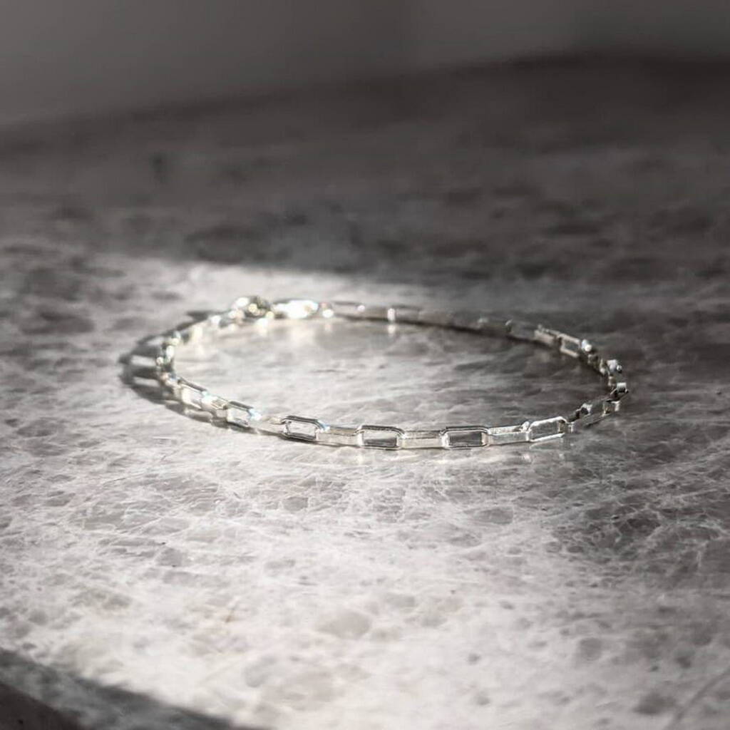 Sterling Silver Open Link Chain Bracelet By Macaroon Jewellery ...