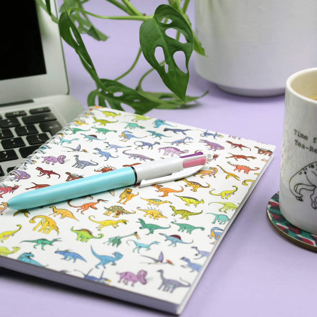 Rainbow Dinosaur Spiral Notebook By Dinosaurs Doing Stuff