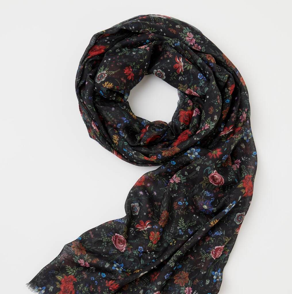 Fable Rambling Floral Lightweight Scarf By Fable England