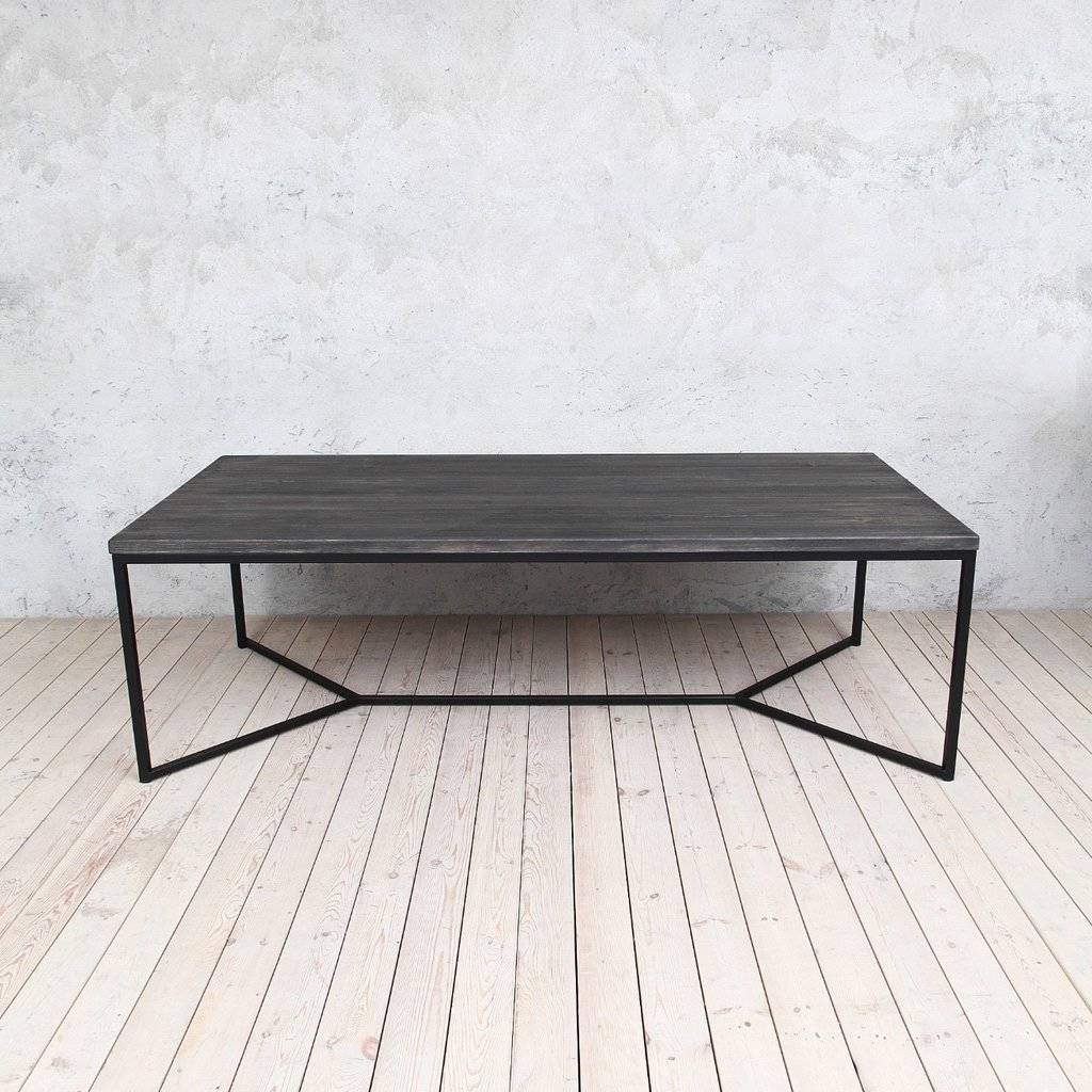Tower Dark Grey V Shaped Legs Solid Dining Table By Cosy Wood ...