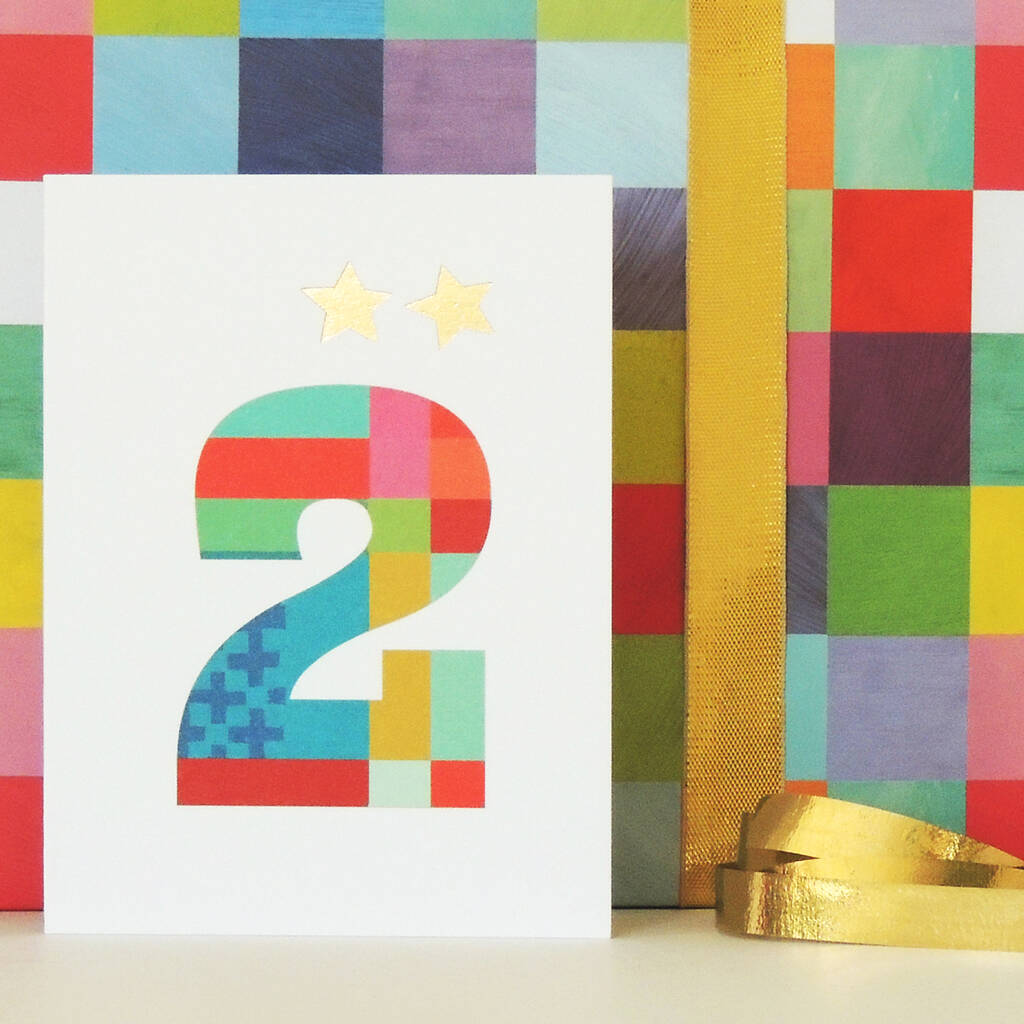 Mini Gold Star Number Two Card By Kali Stileman Publishing ...