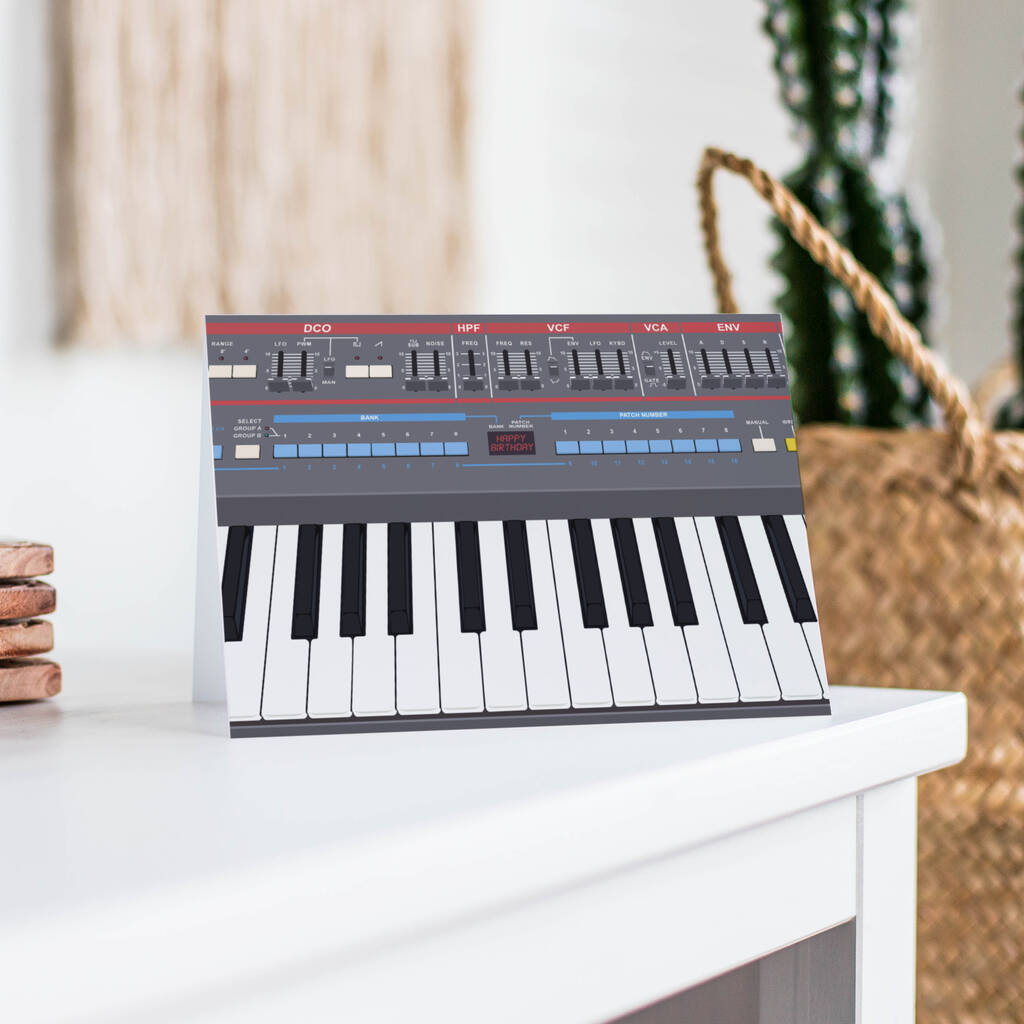 Synth Keyboard Birthday Card | Music Greetings Card By Thirty Forest ...
