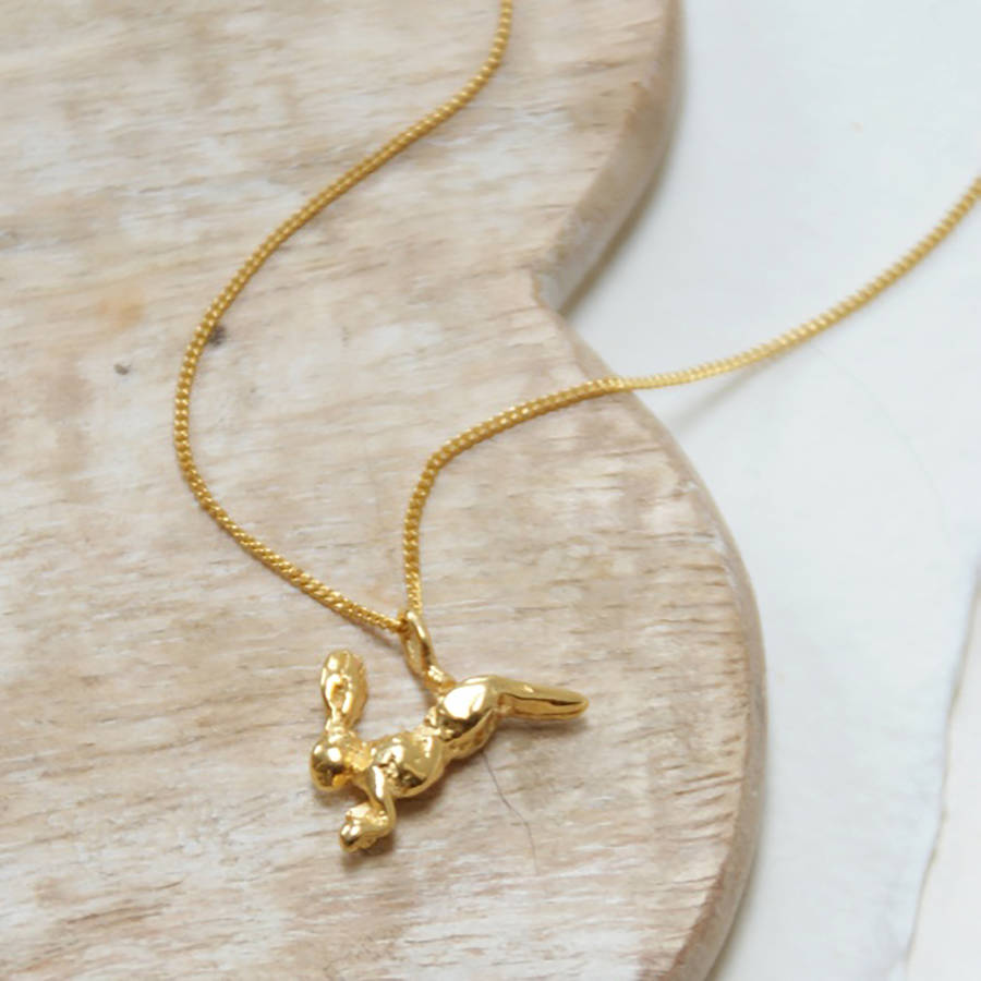 Personalised Tiny Gold Hare Necklace By By Emily | notonthehighstreet.com