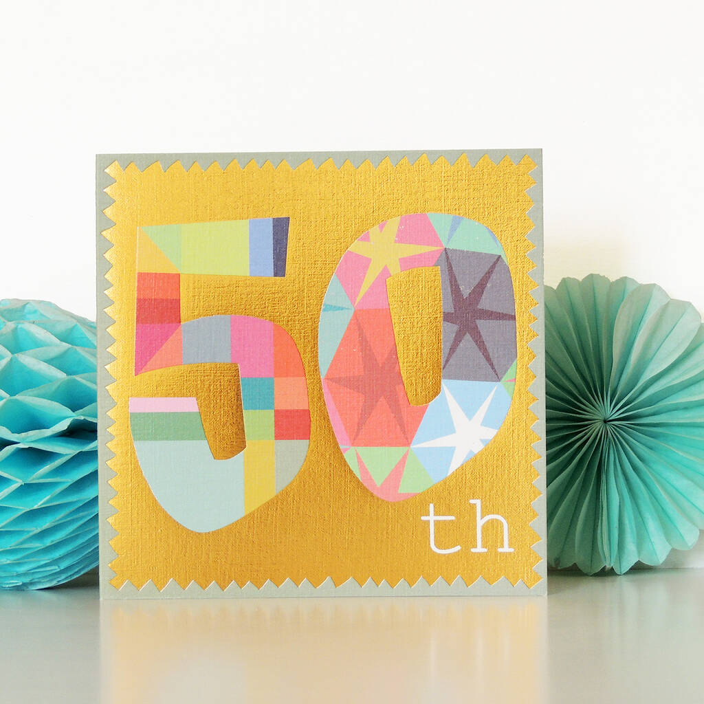 Gold Foiled Fifty Card By Kali Stileman Publishing | notonthehighstreet.com