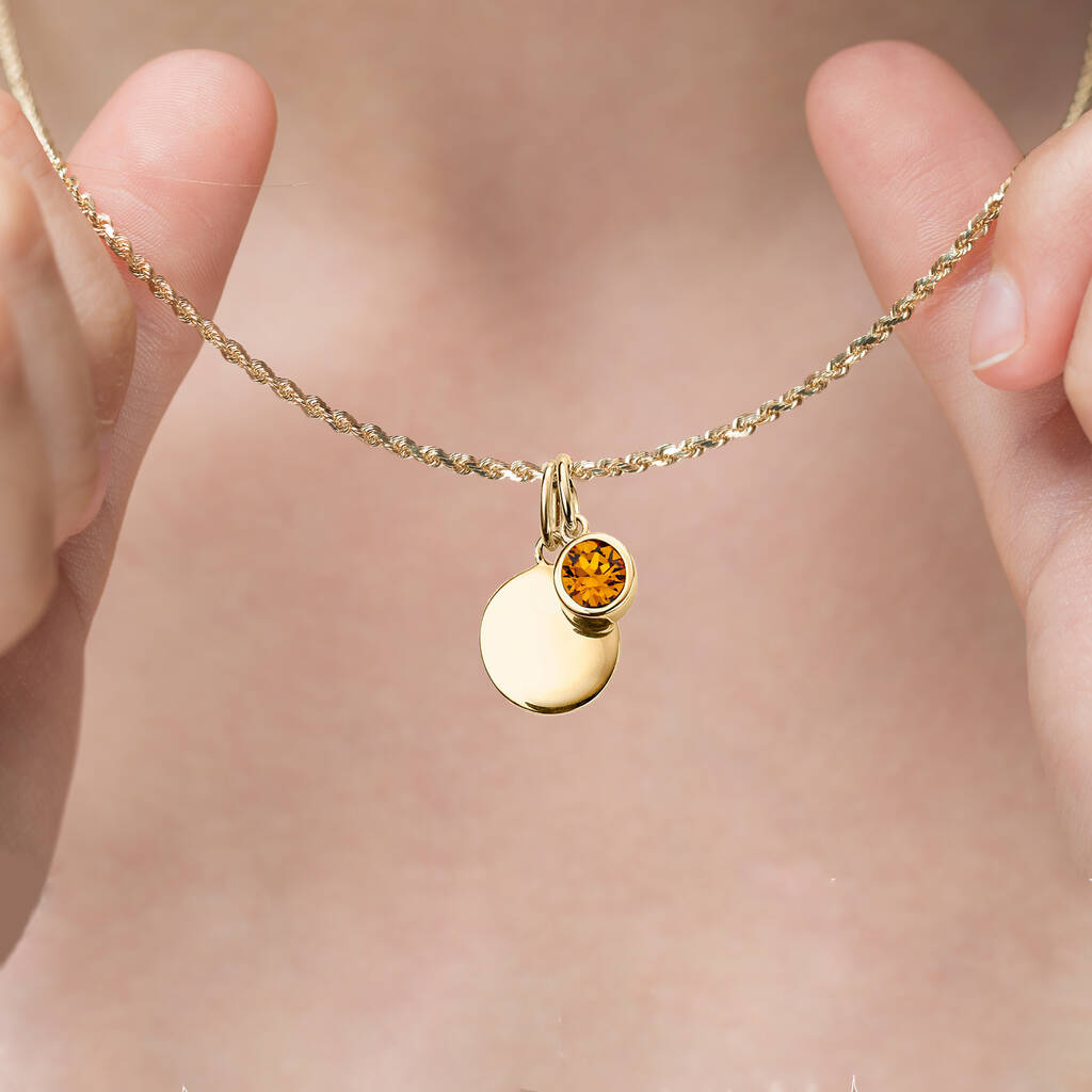 Genuine Citrine Cz Necklace In 18ct Gold Plated Silver By Songs of Ink ...