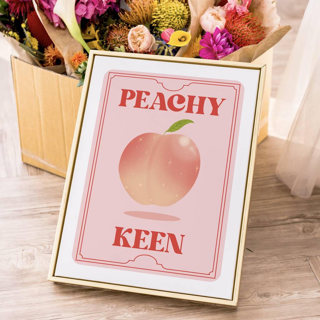 Peachy Keen, Peach Art Print By Kitty Strand