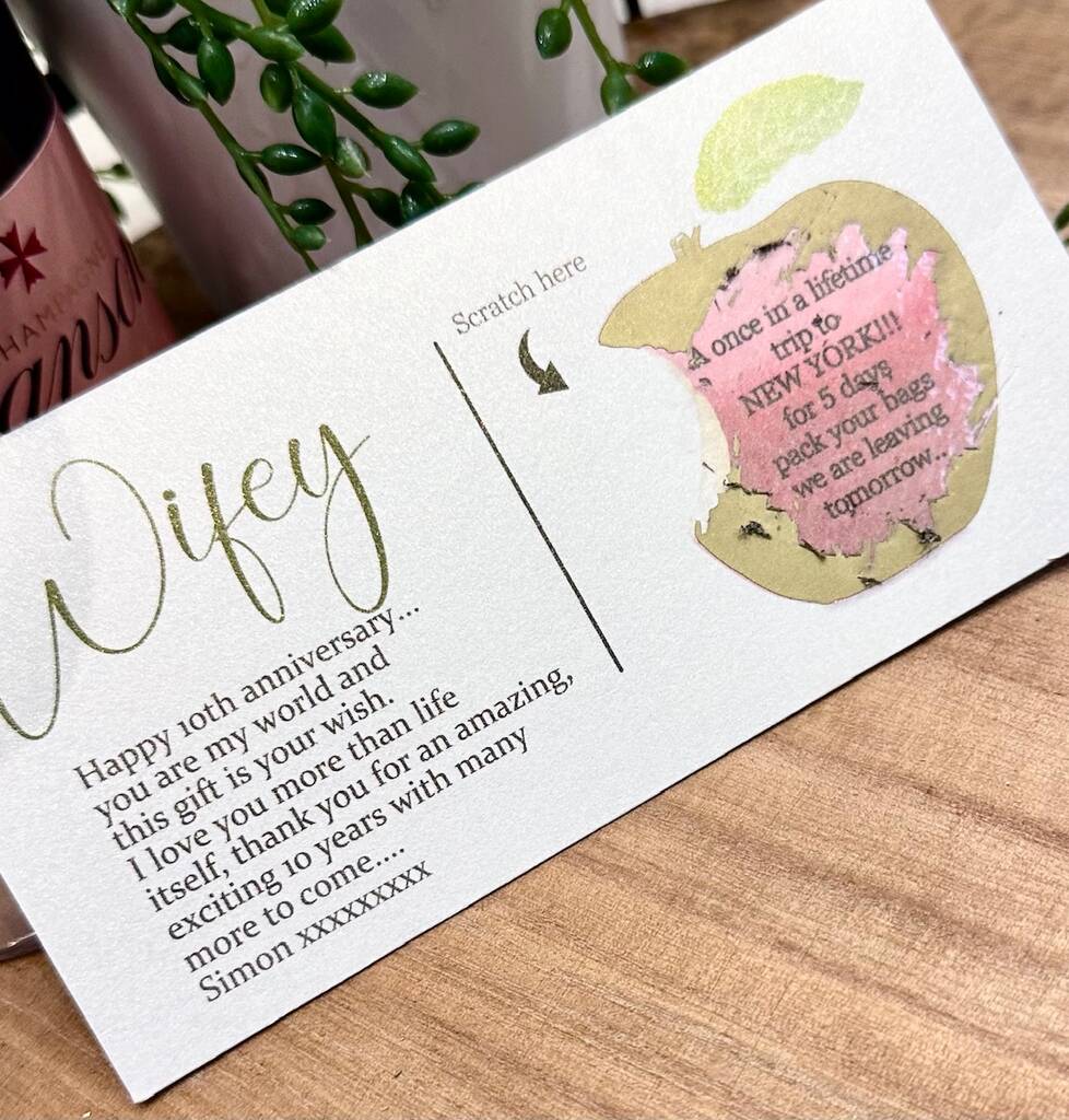 Scratch Card Gift Reveal And Personalised Envelope By PureCreationGifts