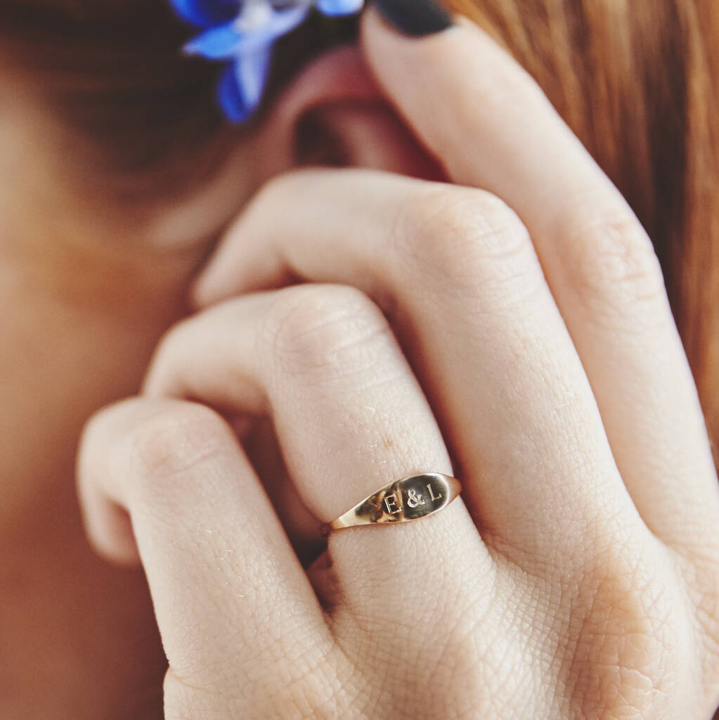 personalised initial signet ring by bloom boutique | notonthehighstreet.com