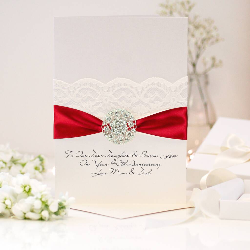 Personalised Opulence Ruby Wedding Anniversary Card By The Luxe Co ...