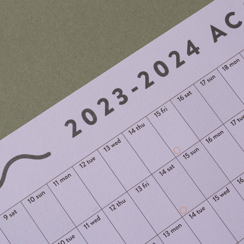 2023 2024 Academic Wall Planner | Black And White By Good Tuesday