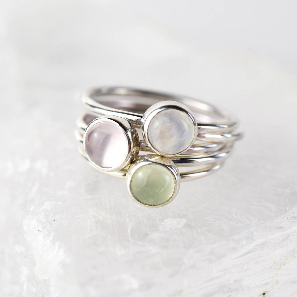 Genuine Gemstone Silver 4mm Stacking Ring By Alison Moore Designs ...