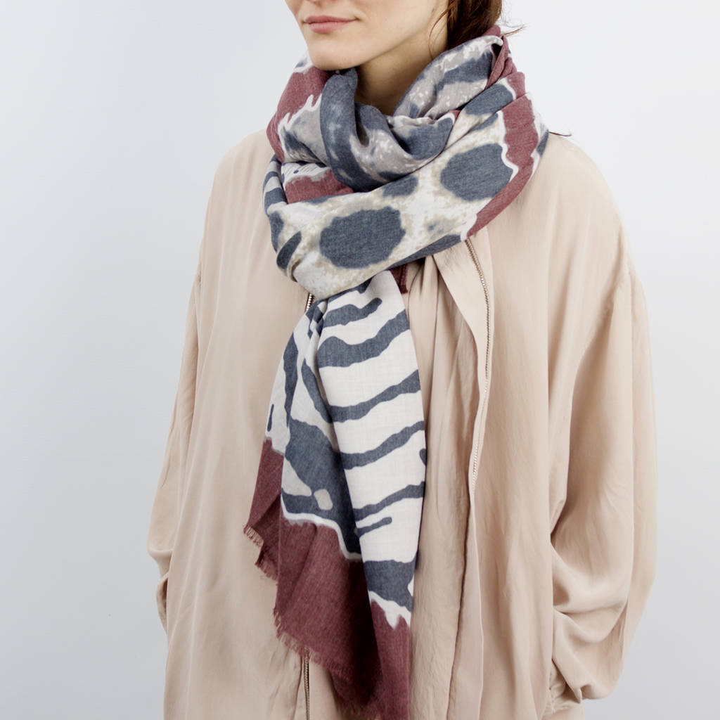 personalised leopard spotted print scarf by studio hop ...