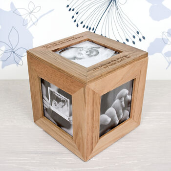 Personalised Oak Photo Cube Keepsake Box By JUNGLEY | notonthehighstreet.com