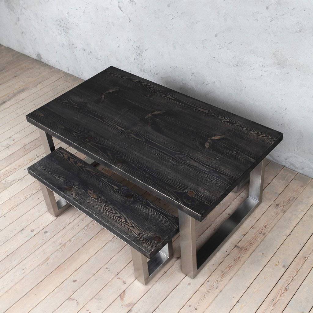 Dixon Dark Grey Solid Wood Dining Table By Cosy Wood ...