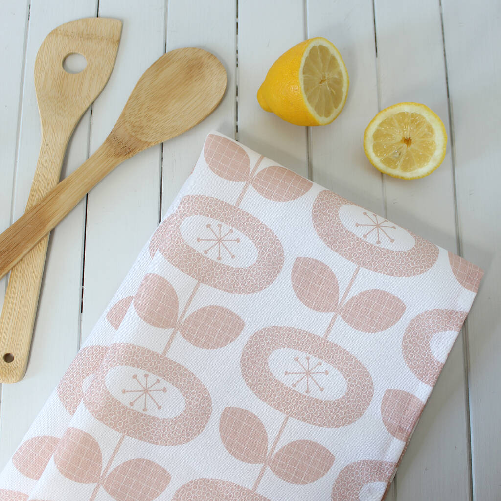 Bloom Flower Tea Towel Choice Of Four Colours By Louise Brainwood ...