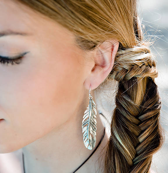 silver feather earrings by charlotte's web jewellery ...