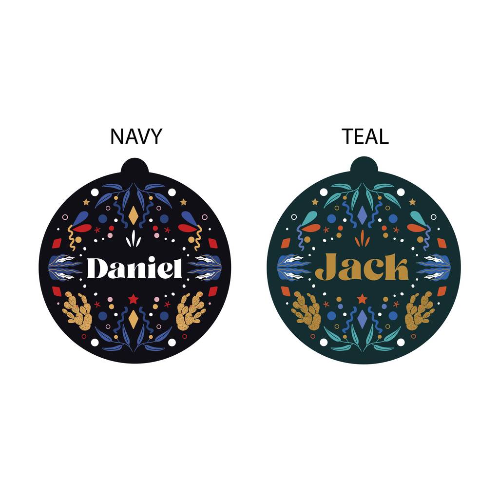 Personalised Patterned Name Bauble By Oakdene Designs