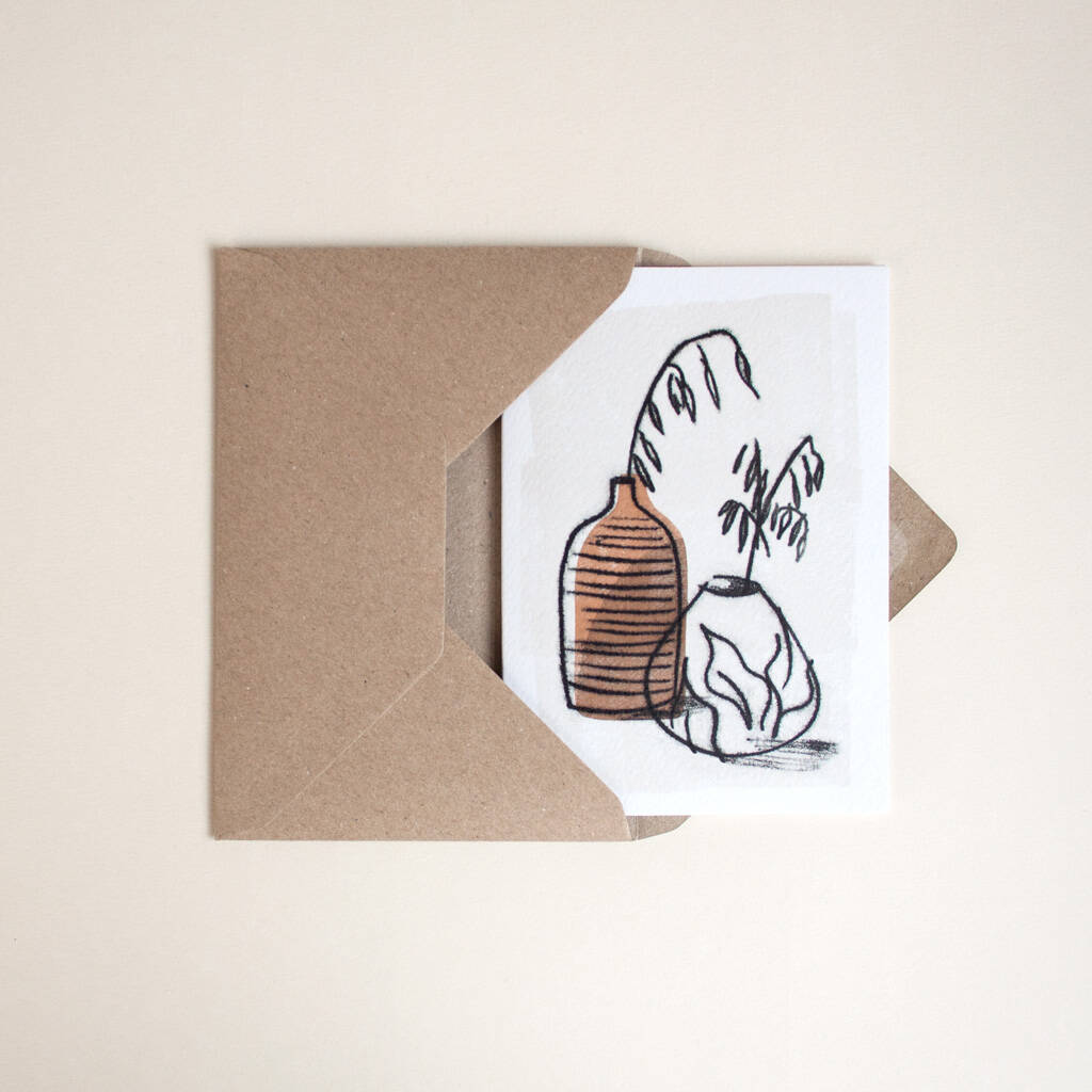 Terracotta Vase Art Card By Emma Alviti | notonthehighstreet.com