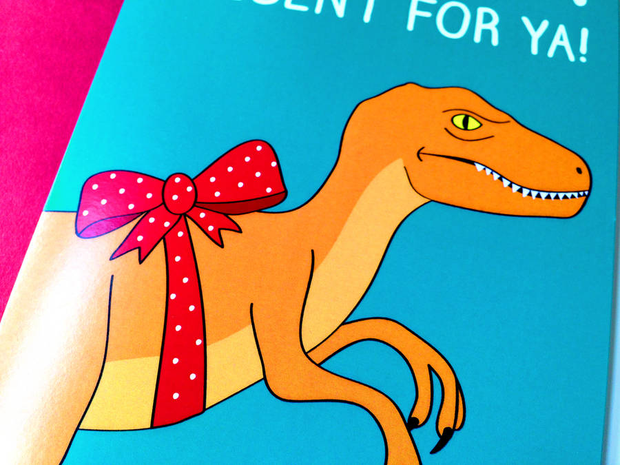 Dinosaur Birthday Card Raptor By Hello DODO Notonthehighstreet