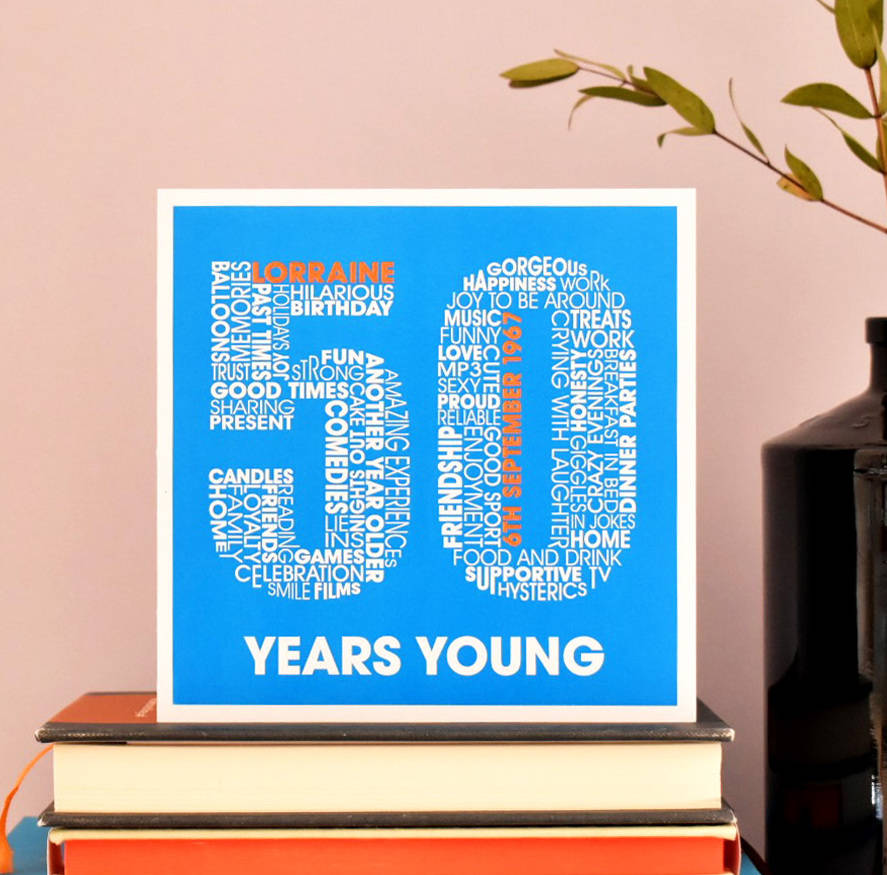 personalised 50th birthday card by mrs l cards | notonthehighstreet.com