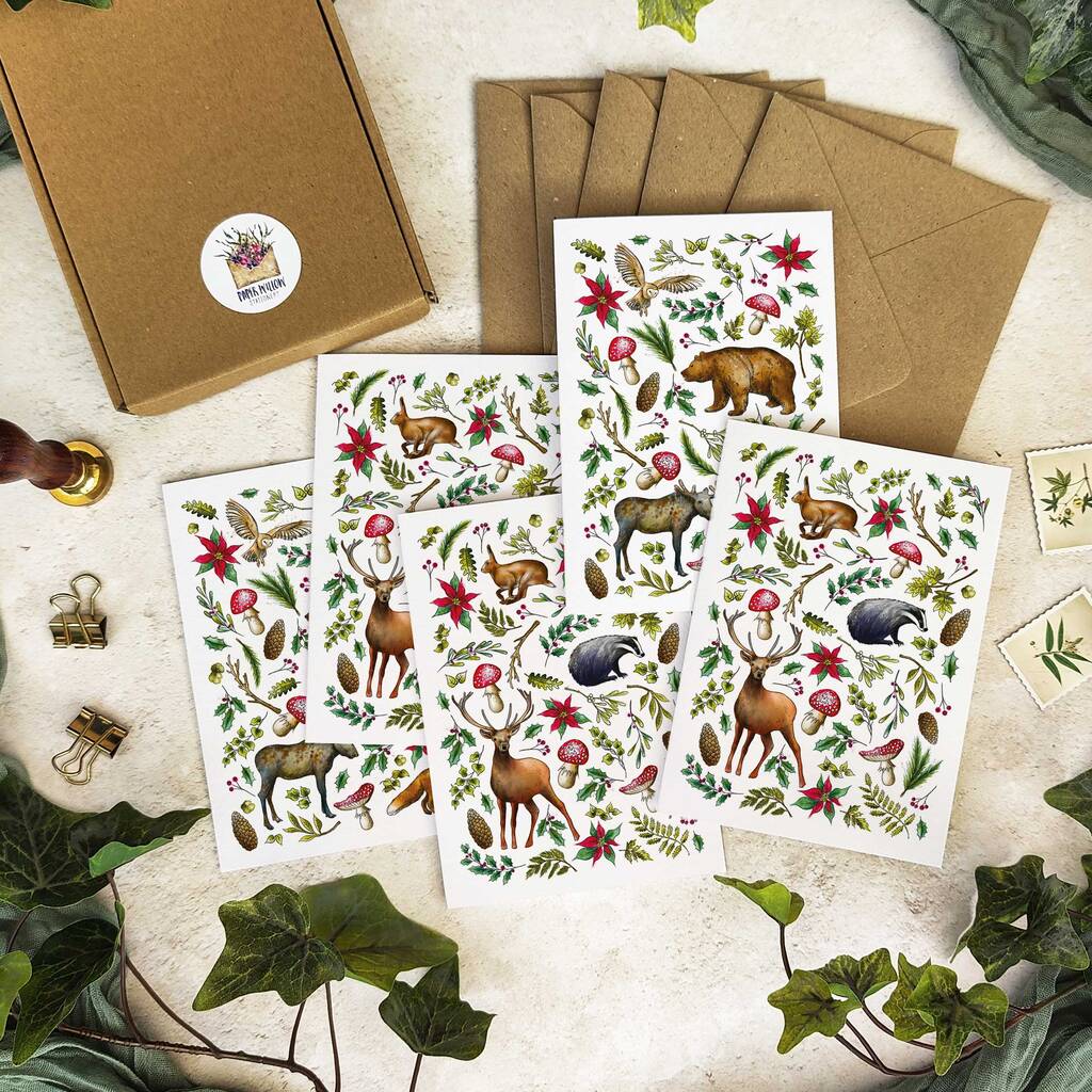 Christmas Cottagecore Woodland Card Set By Paper Willow