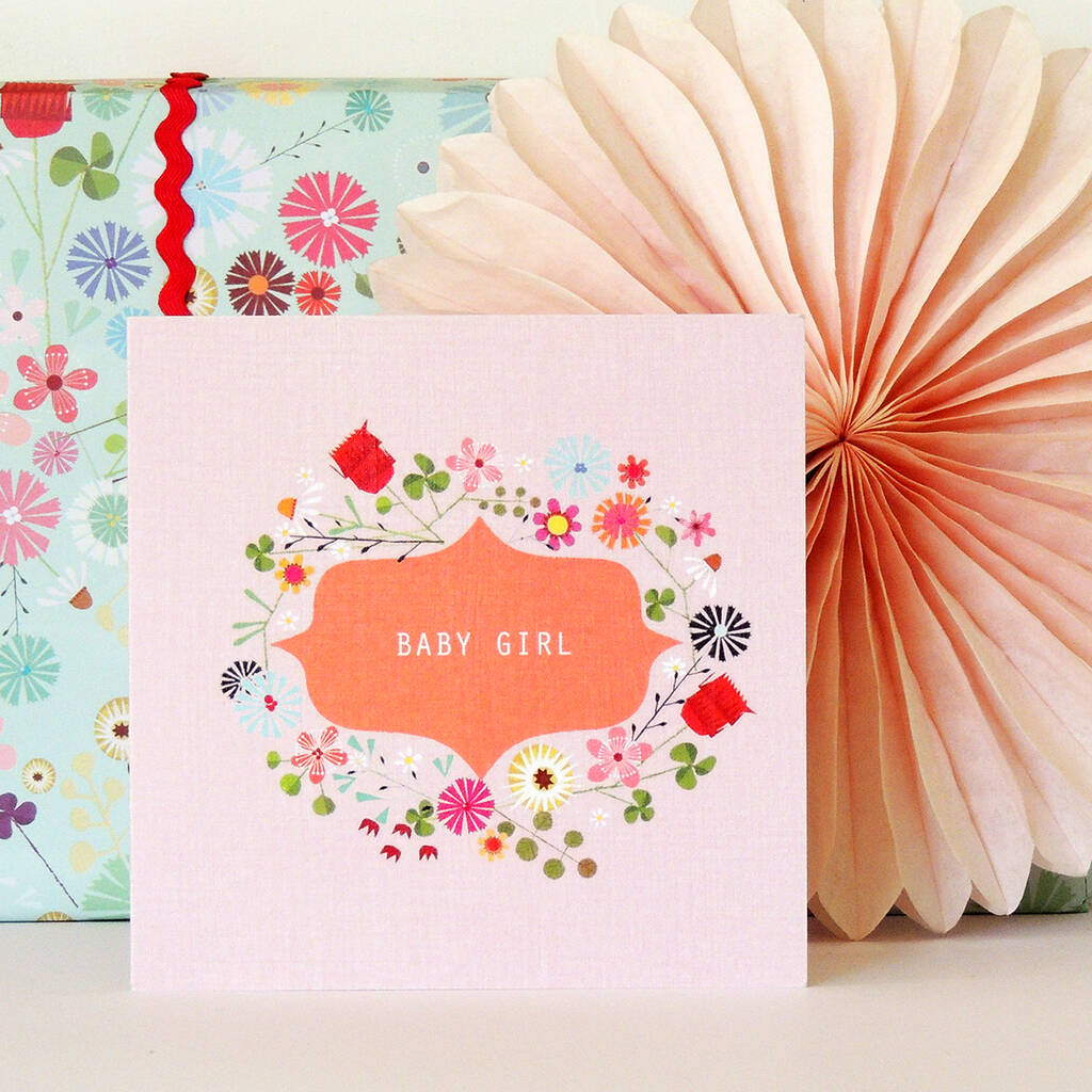 Floral Baby Girl Card By Kali Stileman Publishing
