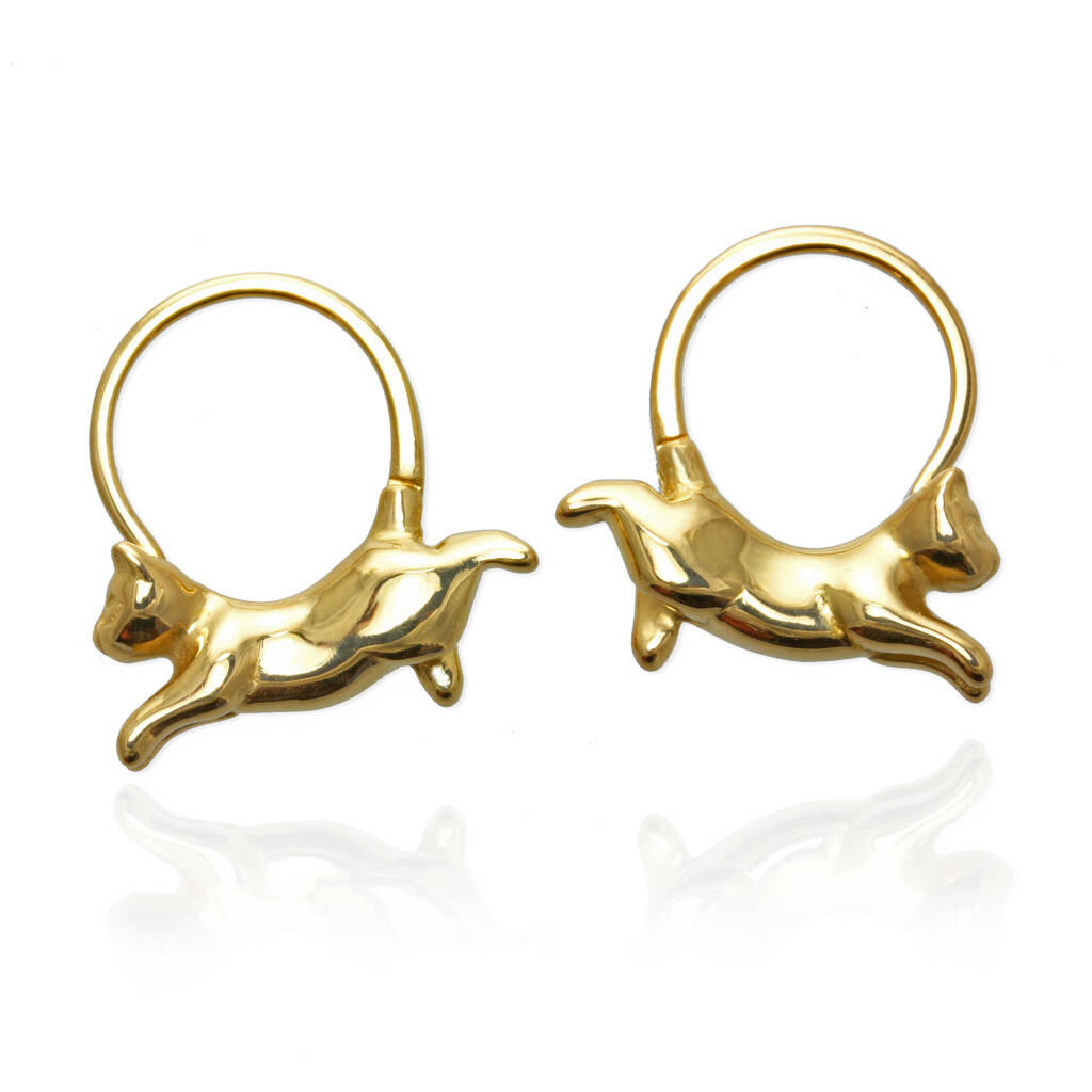 Cat Hoop Earrings By Jana Reinhardt Jewellery | notonthehighstreet.com