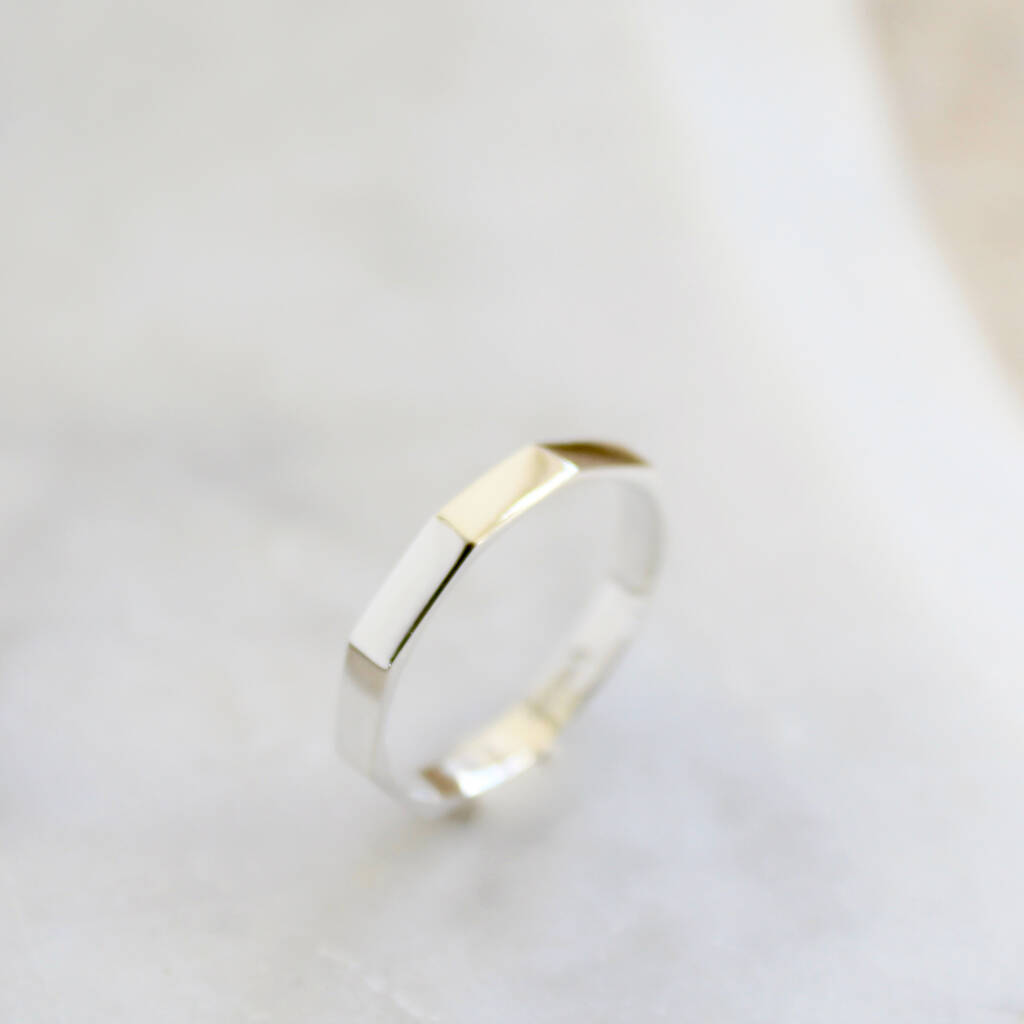Heavy Hexagon Stacking Ring Sterling Silver By Lime Tree Design ...