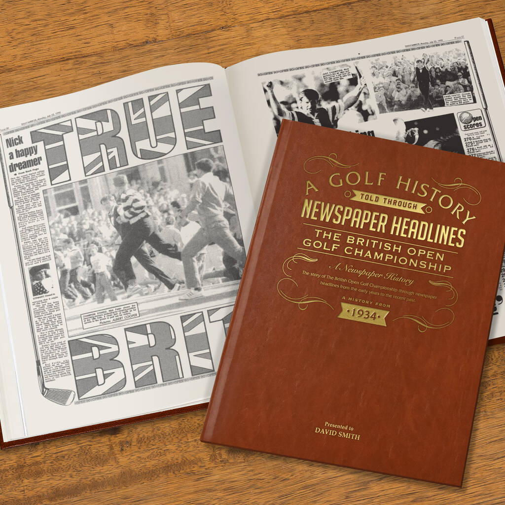Golf The Open Personalised Sports Gift Newspaper Book By Historic ...