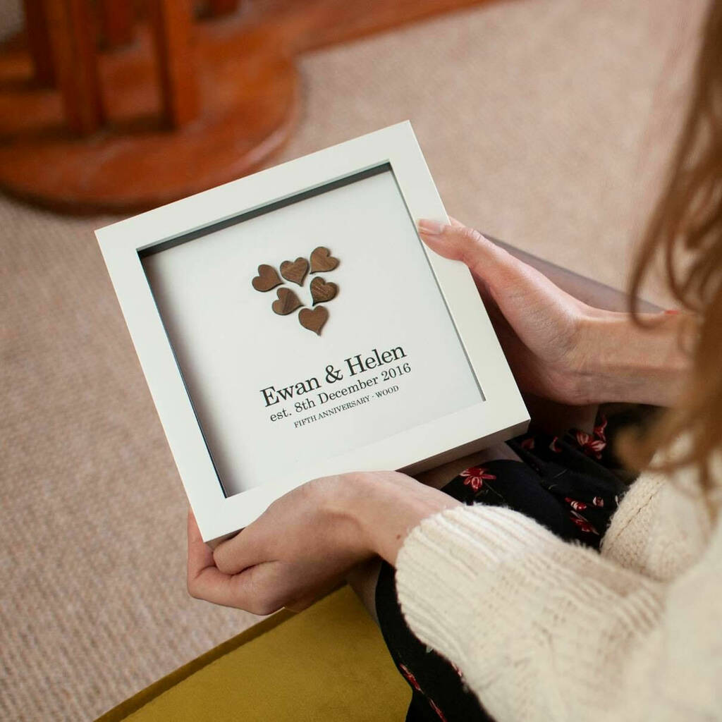 Personalised 5th Anniversary Gift Handmade Wooden Heart By 