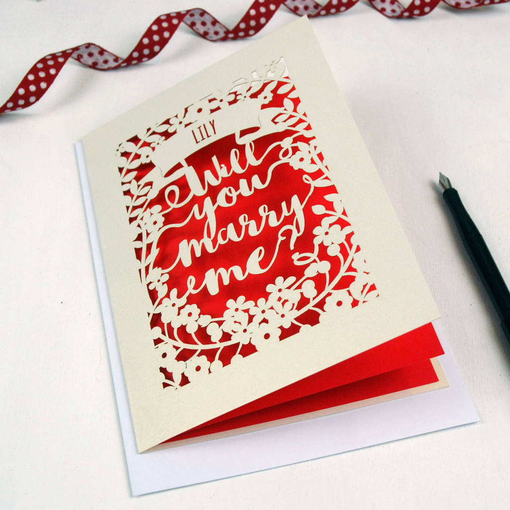 personalised papercut proposal card by pogofandango ...